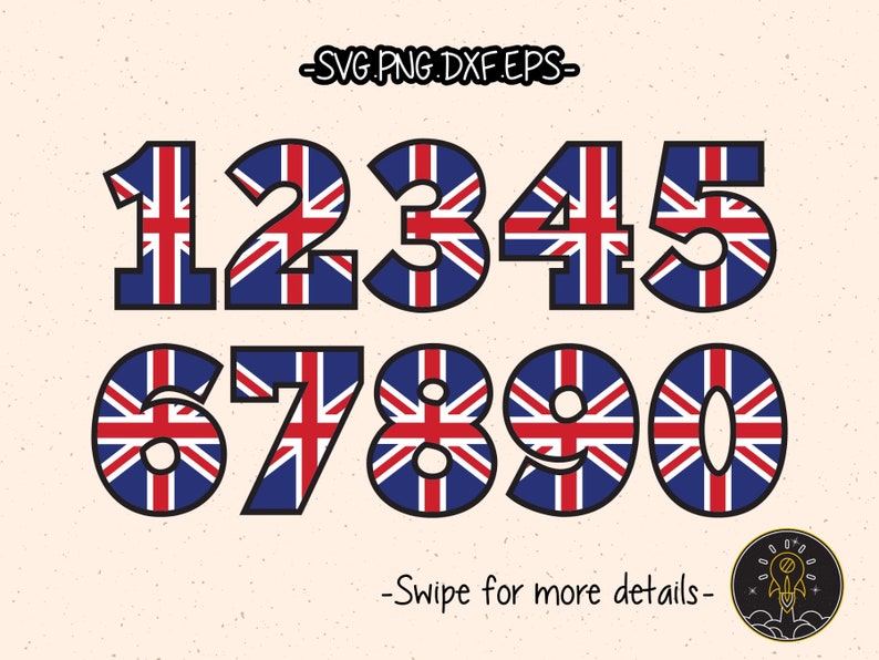 United Kingdom Union Jack Flag Number Letter Font Alphabet SVG - Etsy