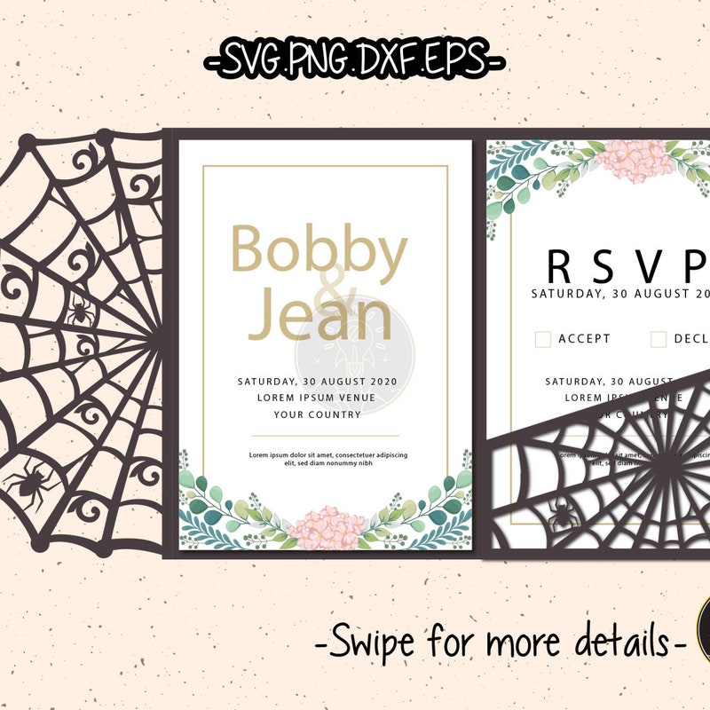 Spiderweb Wedding Invitations - Etsy