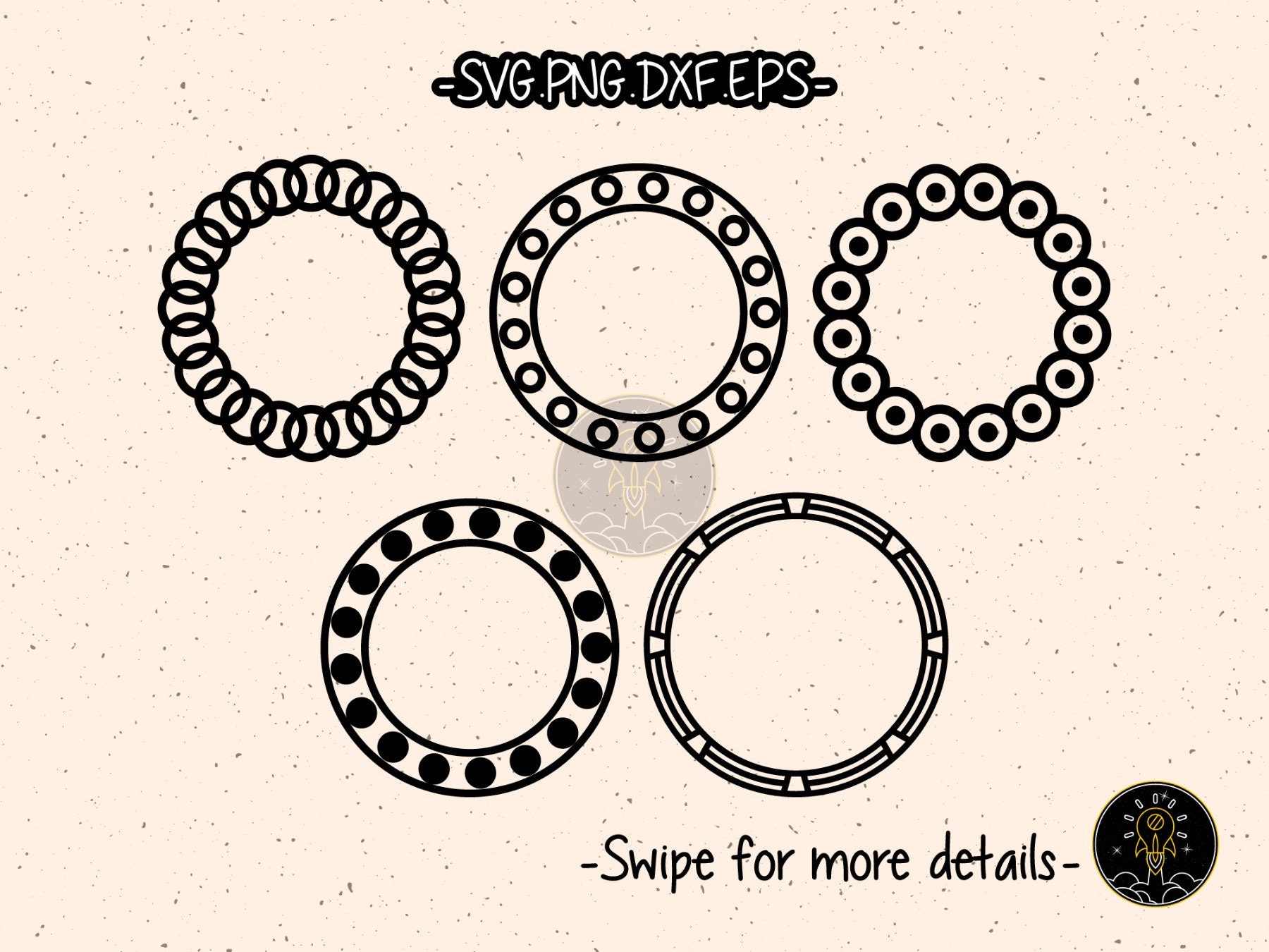 25 Circle Monogram Frame SVG Cut File Cricut Clipart - Etsy