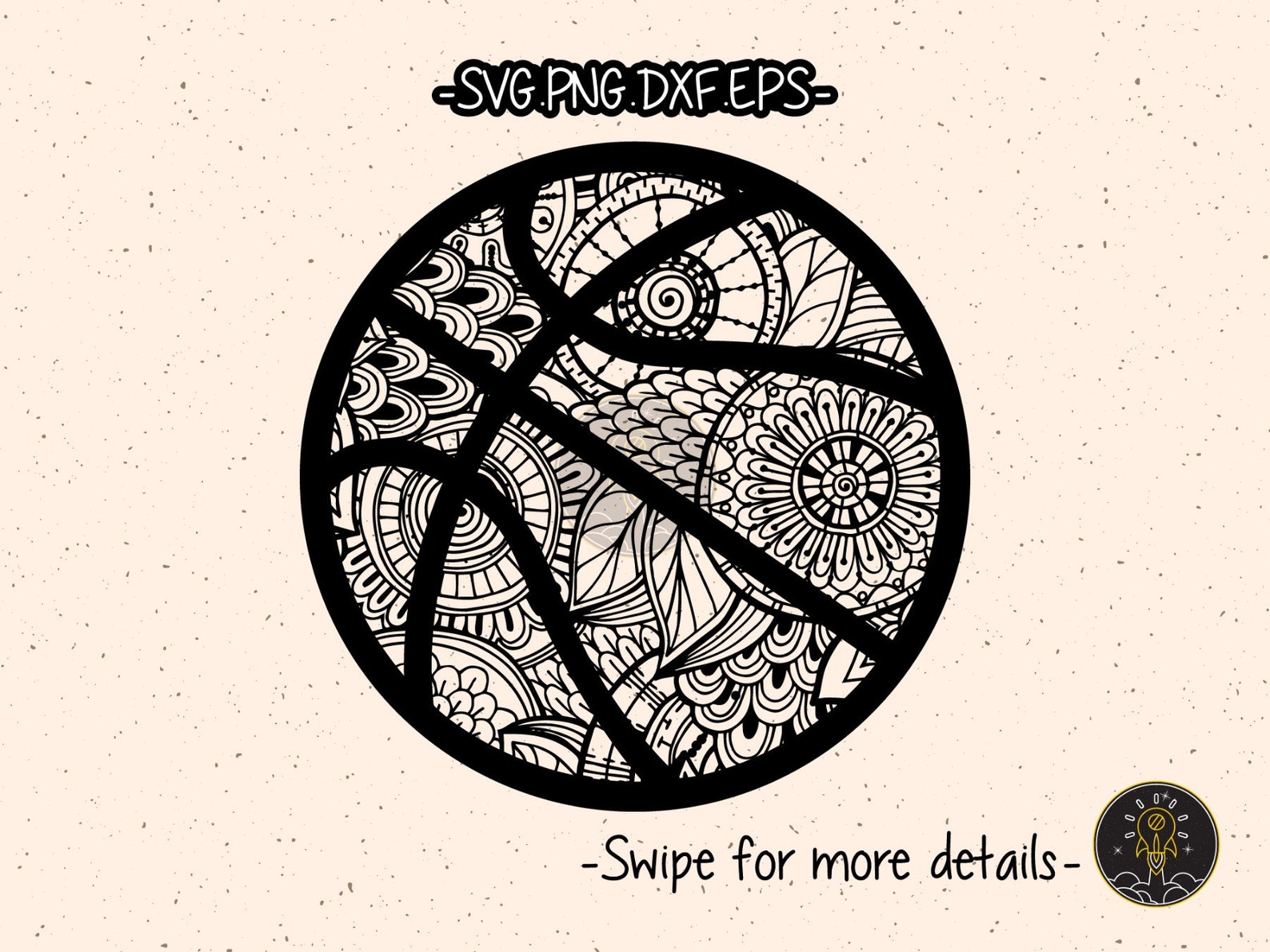 Basketball Mandala Zentangle SVG Laser Cut File CNC Plasma - Etsy