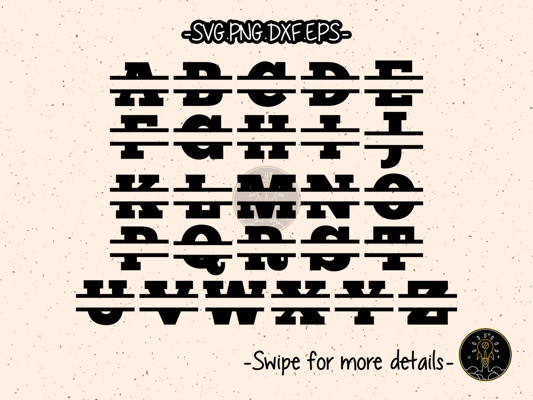 Split Monogram Frame Font Letter Alphabet SVG Cut File Cricut - Etsy