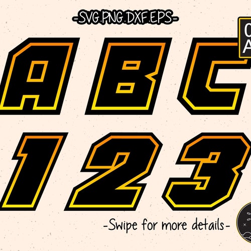 Motocross Supercross Racing Nascar Numbers Letters Font - Etsy
