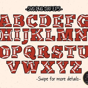 American Football Team Number Letter Font Alphabet SVG Cricut Cut File ...