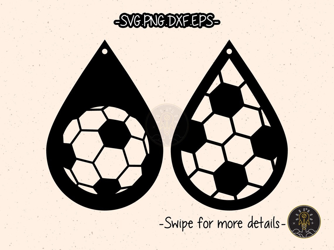 Football Soccer Earring Template SVG Laser Cut File | Acrylic Wood ...