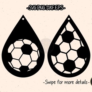 Football Soccer Earring Template SVG Laser Cut File | Acrylic Wood ...