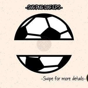 Football Soccer Split Monogram SVG Cricut Cut File Clipart - Etsy