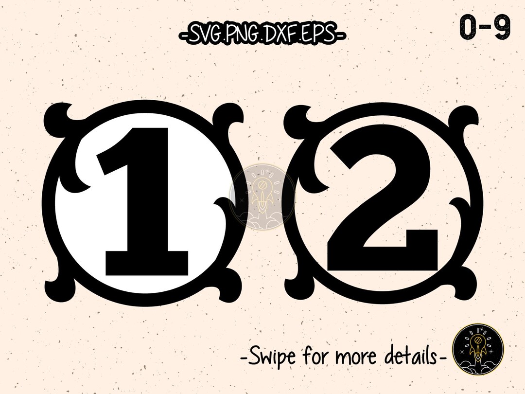 Flower Floral Monogram Frame Number SVG Cut File Cricut Clipart - Etsy