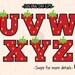 Strawberry Fruit Number Letter Font Alphabet SVG Cut File Cricut ...
