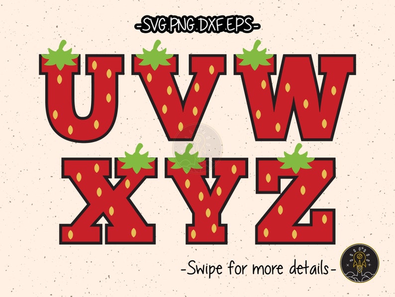 Strawberry Fruit Number Letter Font Alphabet SVG Cut File - Etsy