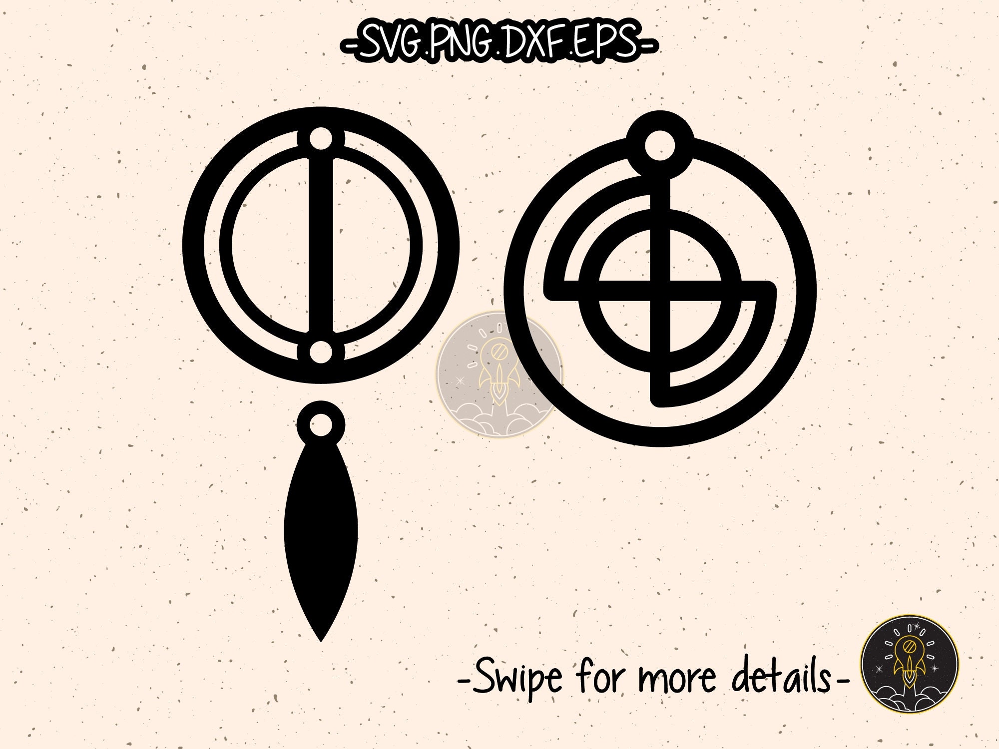 Circle Earring Template SVG Laser Cut File | Wood Leather Earring - Etsy