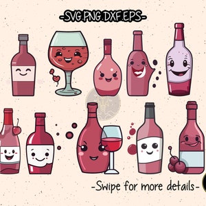 Cute Wine Clipart SVG, Cricut Cut File (digital Download) - Etsy