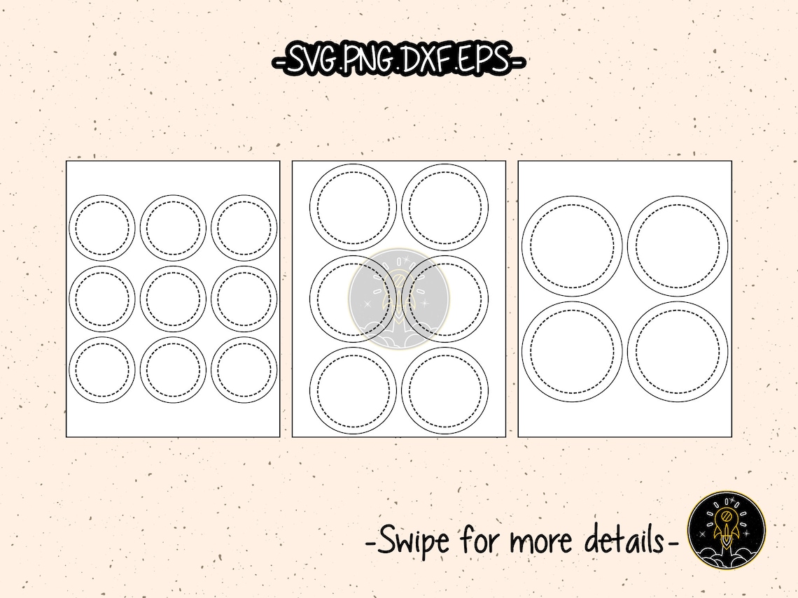 Button Press Pin Badge Template 8.5x11 Inch Paper SVG Cut File - Etsy