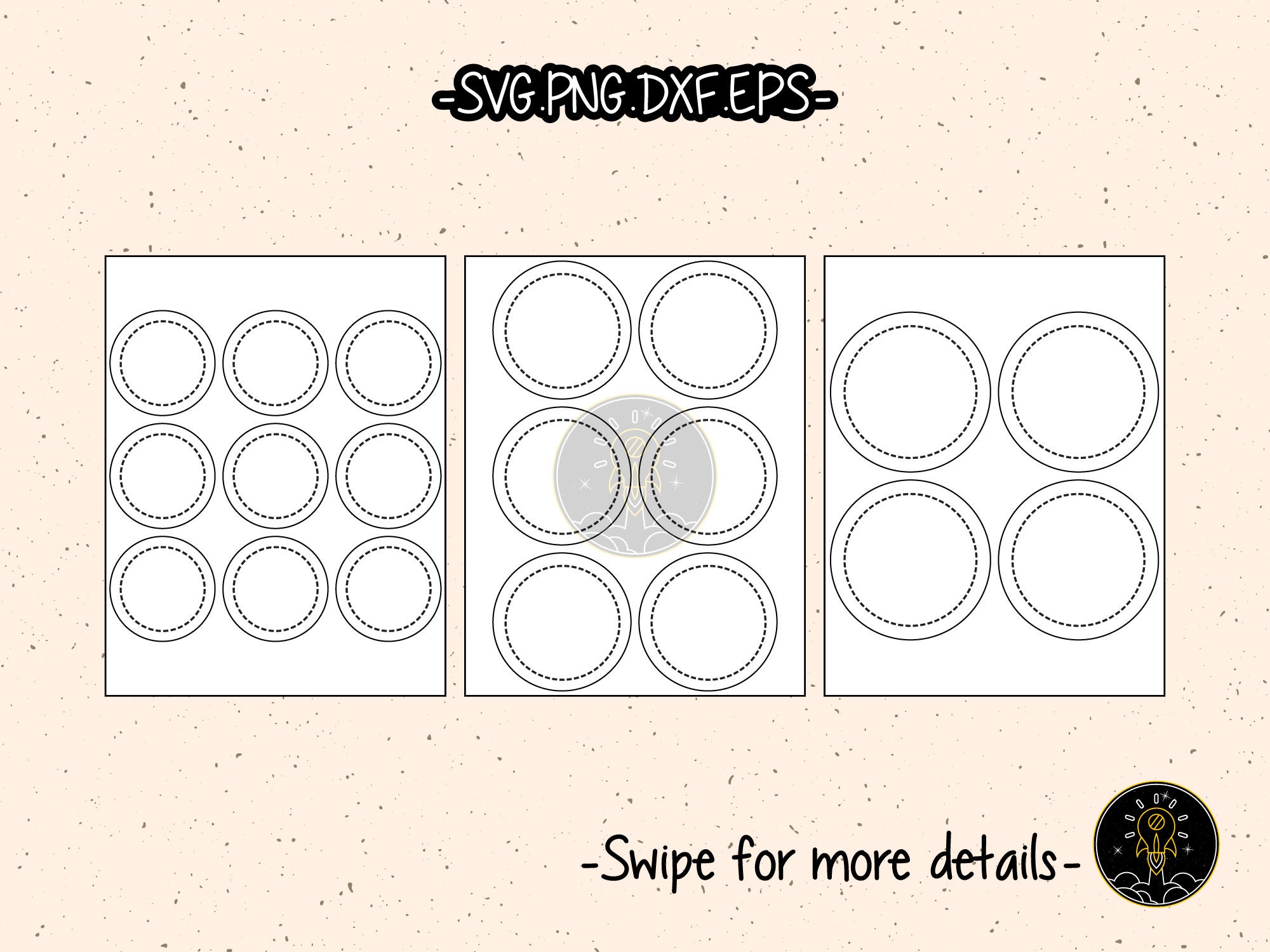 Button Press Pin Badge Template 8.5x11 Inch Paper SVG Cut File Cricut ...