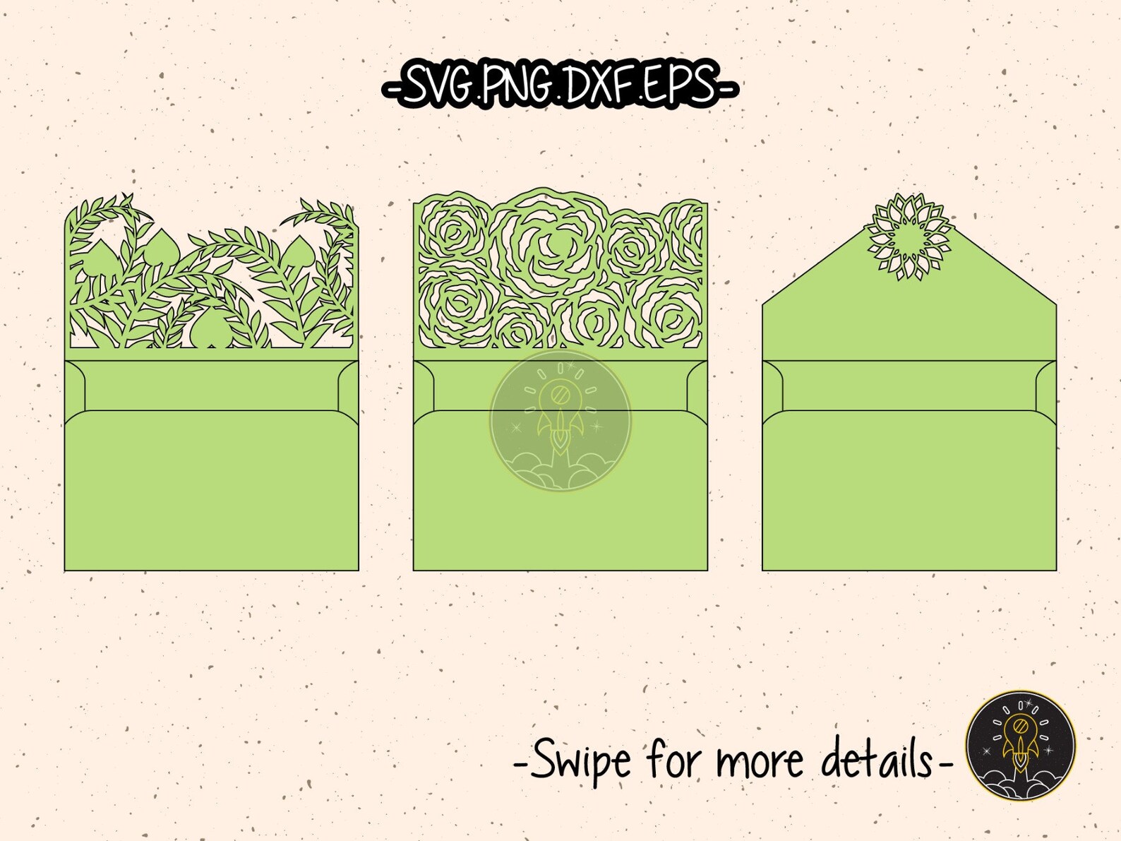 A7 Flower Floral Envelope Template SVG Laser Cut File Vector | Etsy