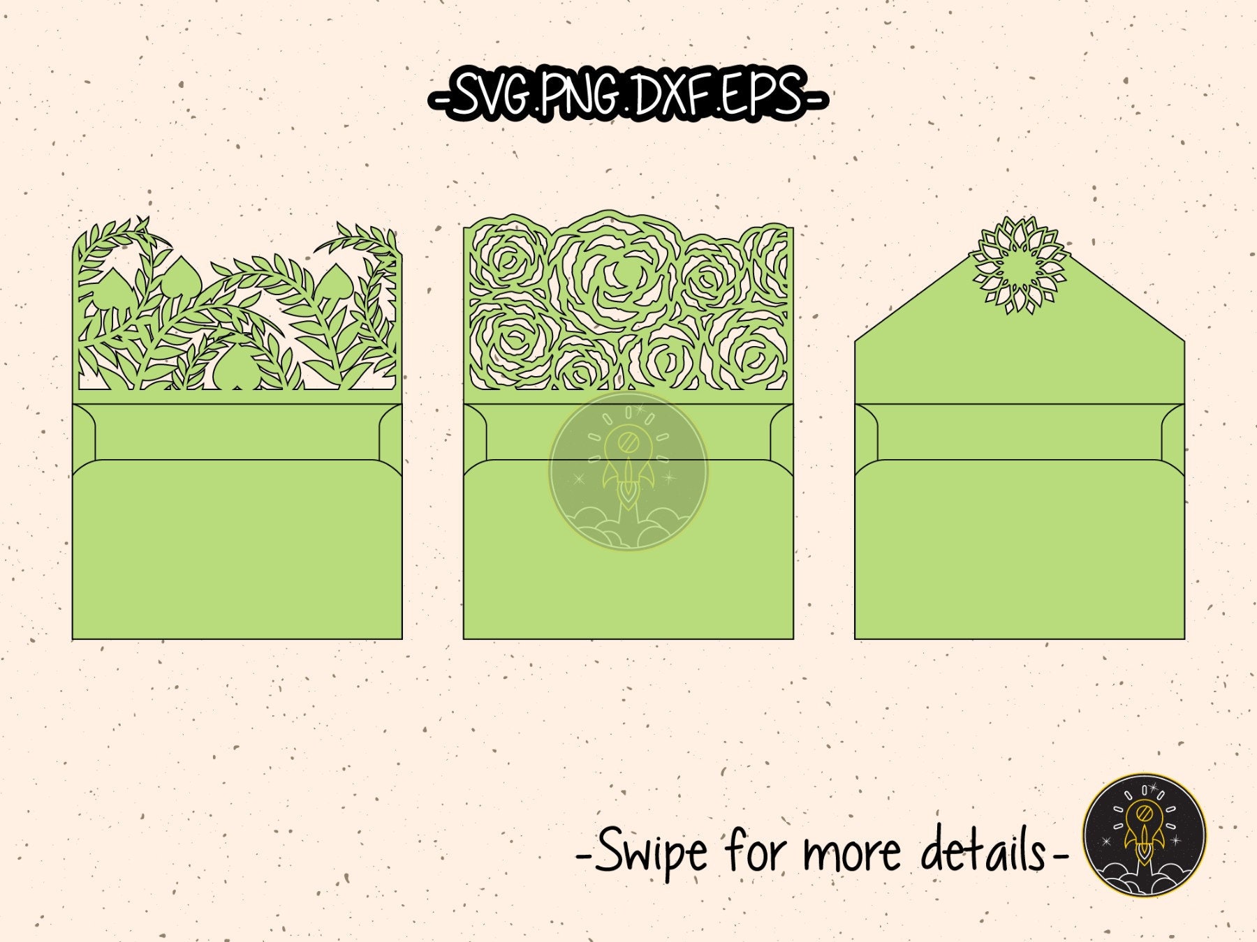 A7 Flower Floral Envelope Template SVG Laser Cut File Cricut - Etsy