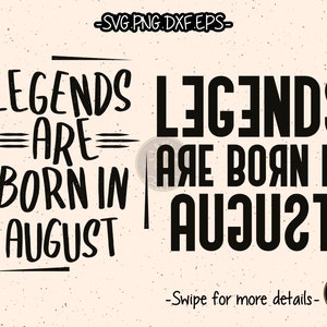 August Birthday SVG Cut File Cricut Clipart Silhouette Cameo - Etsy