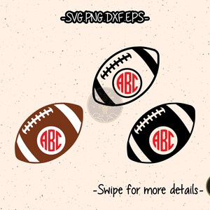 American Football Split Monogram Frame SVG Cut File Cricut Clipart - Etsy
