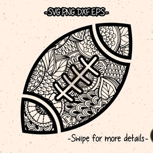 American Football Zentangle Mandala SVG Laser Cut File CNC Plasma ...
