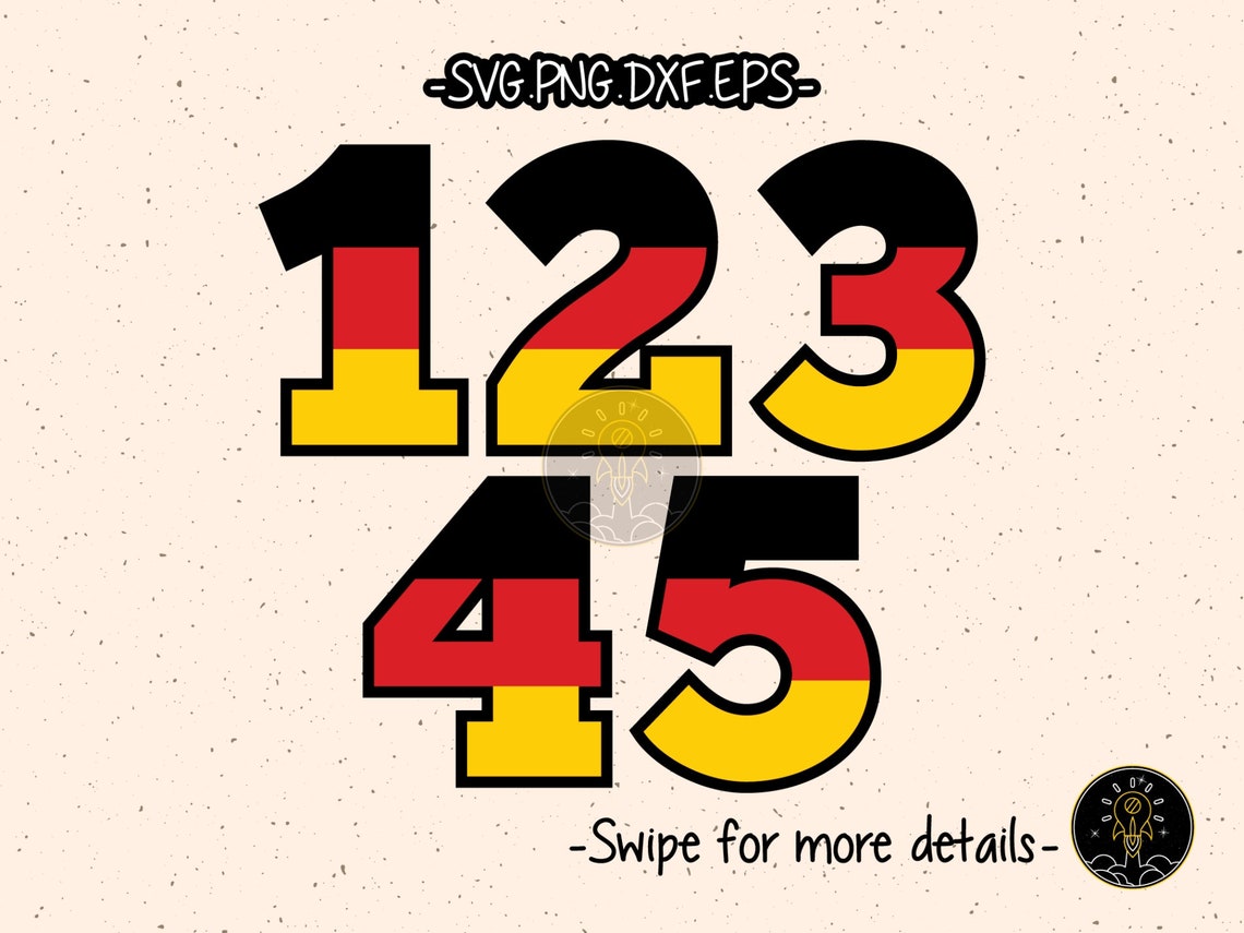 Germany German Flag Numbers SVG Cut File Cricut Clipart - Etsy