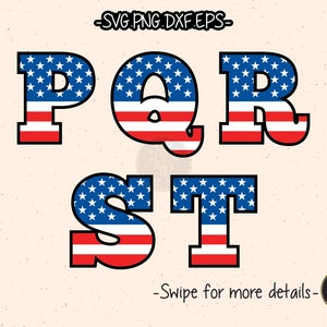 USA American Patriotic Independence Day Memorial Day Alphabet Number ...