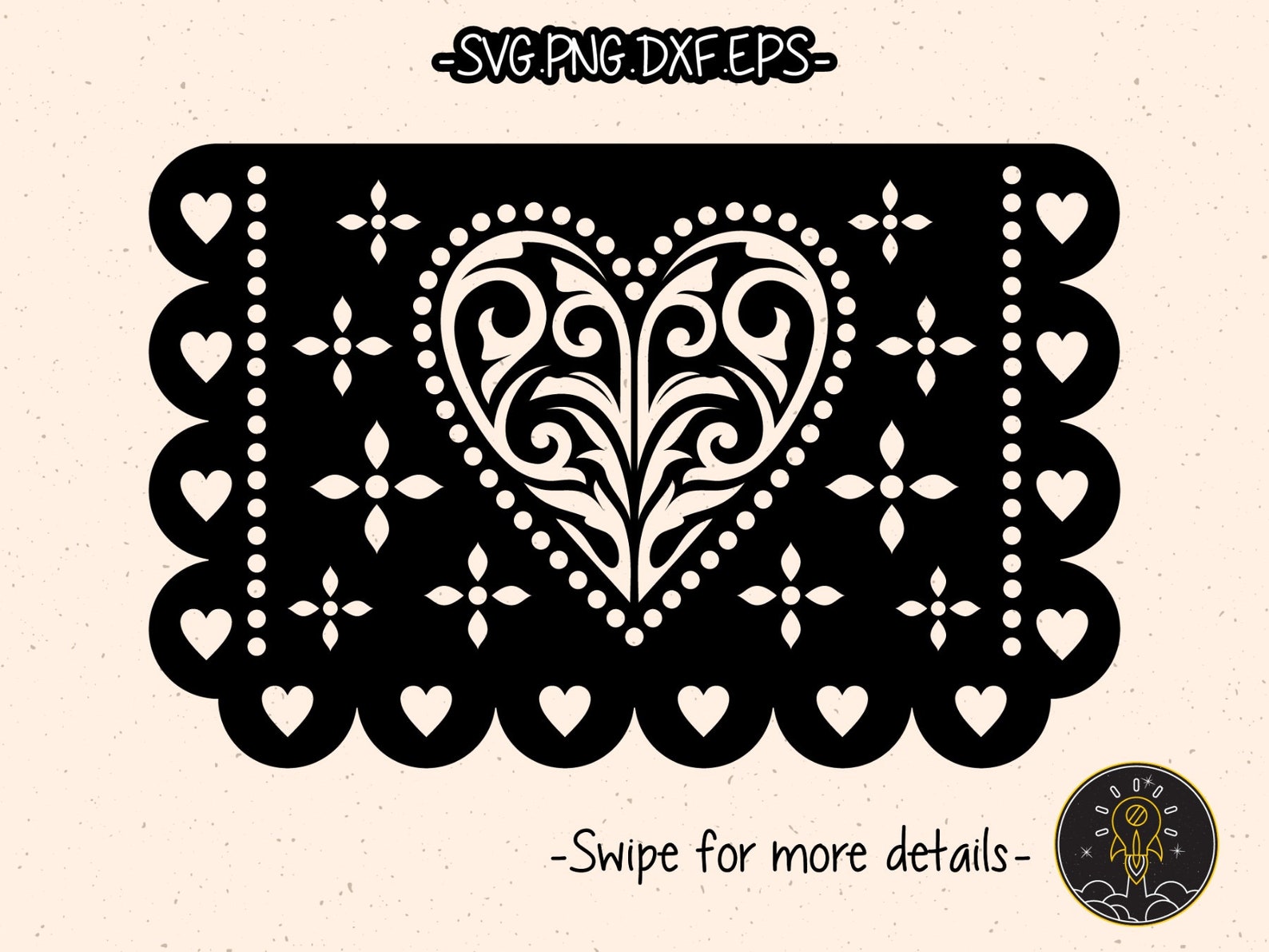 Papel Picado Decoration Banner Mexican Fiesta Bunting SVG Laser Cut ...