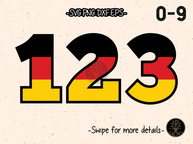 Germany German Flag Numbers SVG Cut File Cricut Clipart - Etsy