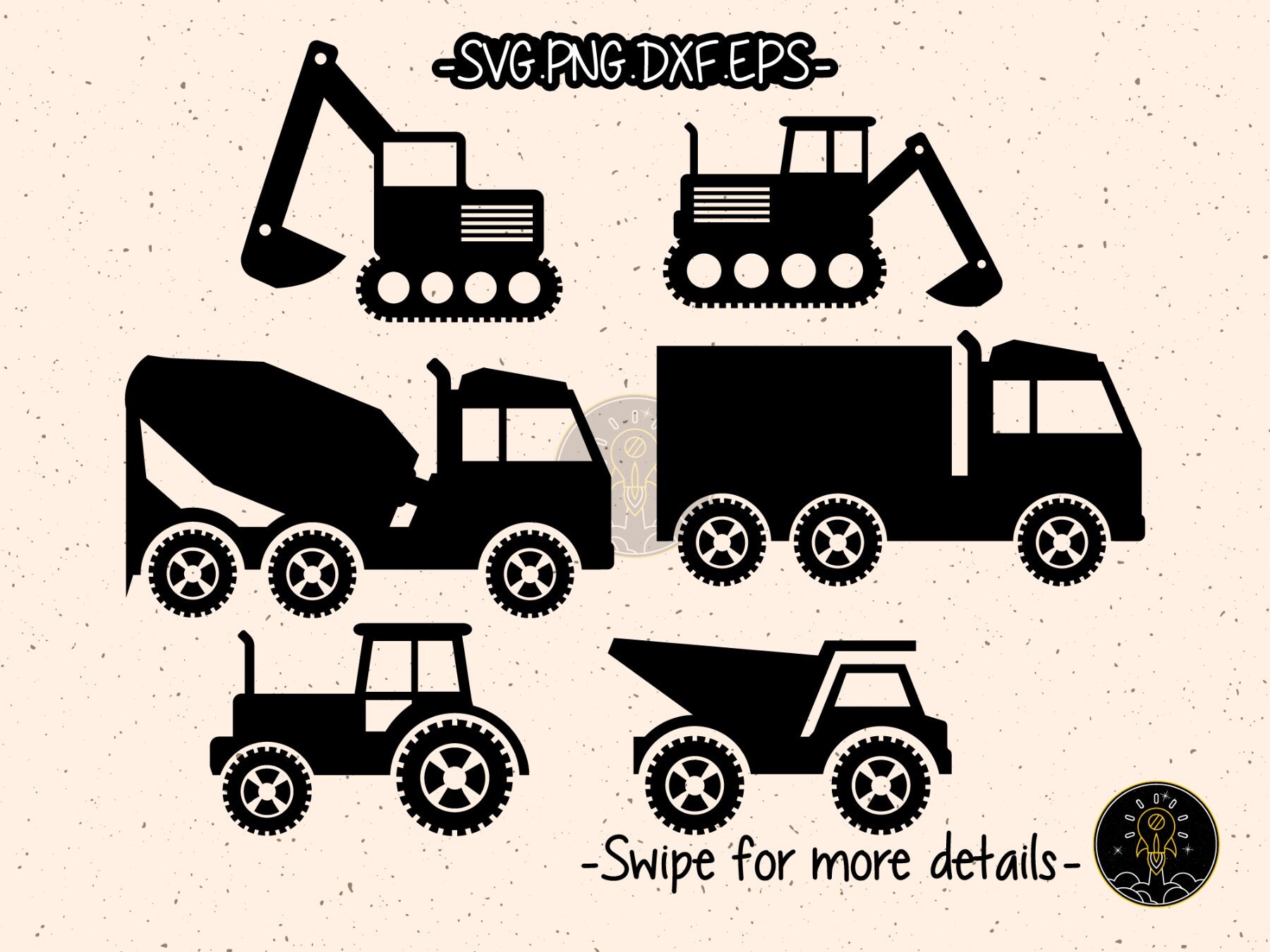 Transportation Construction Dump Truck Crane Tractor Excavator Backhoe ...