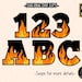 Fire Burn Burning Hell Number Letter Font Alphabet SVG Vector Cricut ...