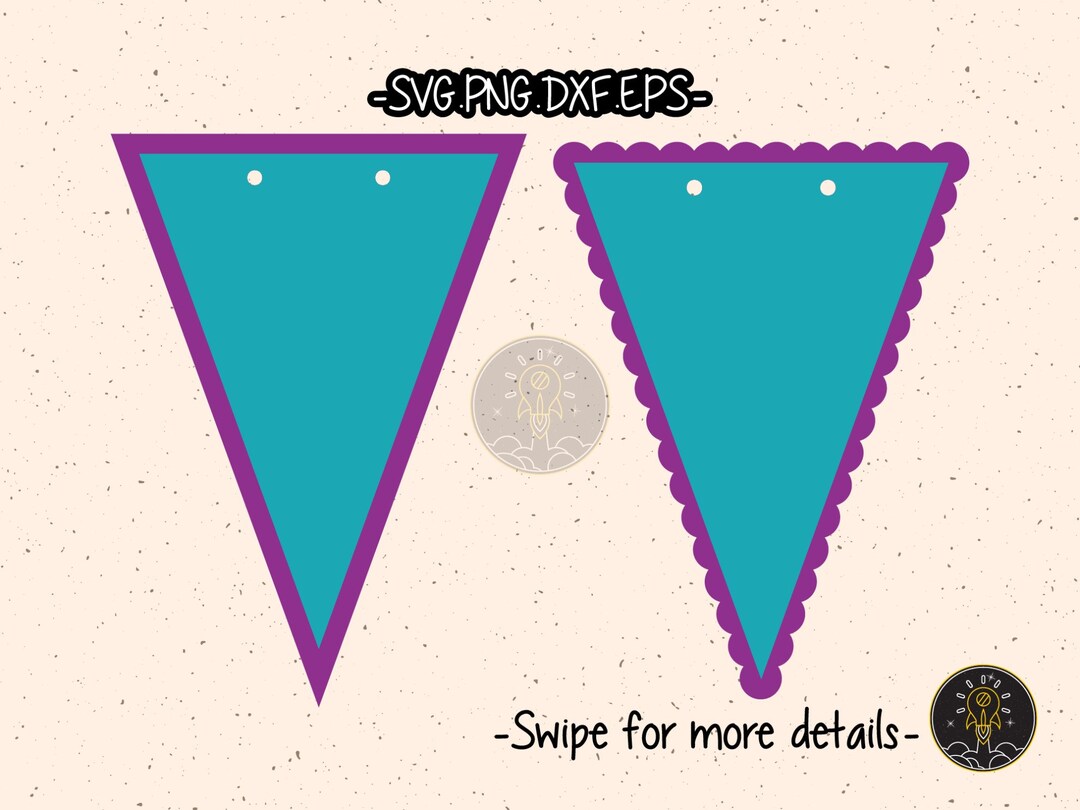 Party Banner Bunting Template Scallop Pennant Layered SVG Cut File ...