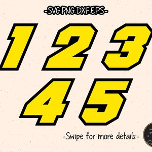 Nascar Supercross Motocross Racing Number Letter Font Alphabet SVG Cut ...