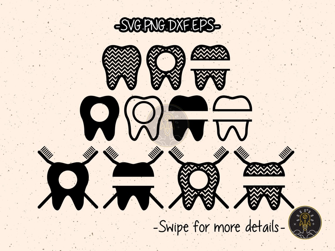 Tooth Dentist Dental Teeth Monogram SVG Cut File Cricut - Etsy