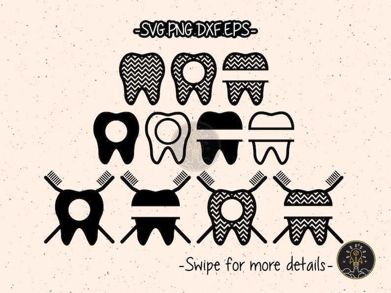 Tooth Dentist Dental Teeth Monogram SVG Cut File Cricut - Etsy