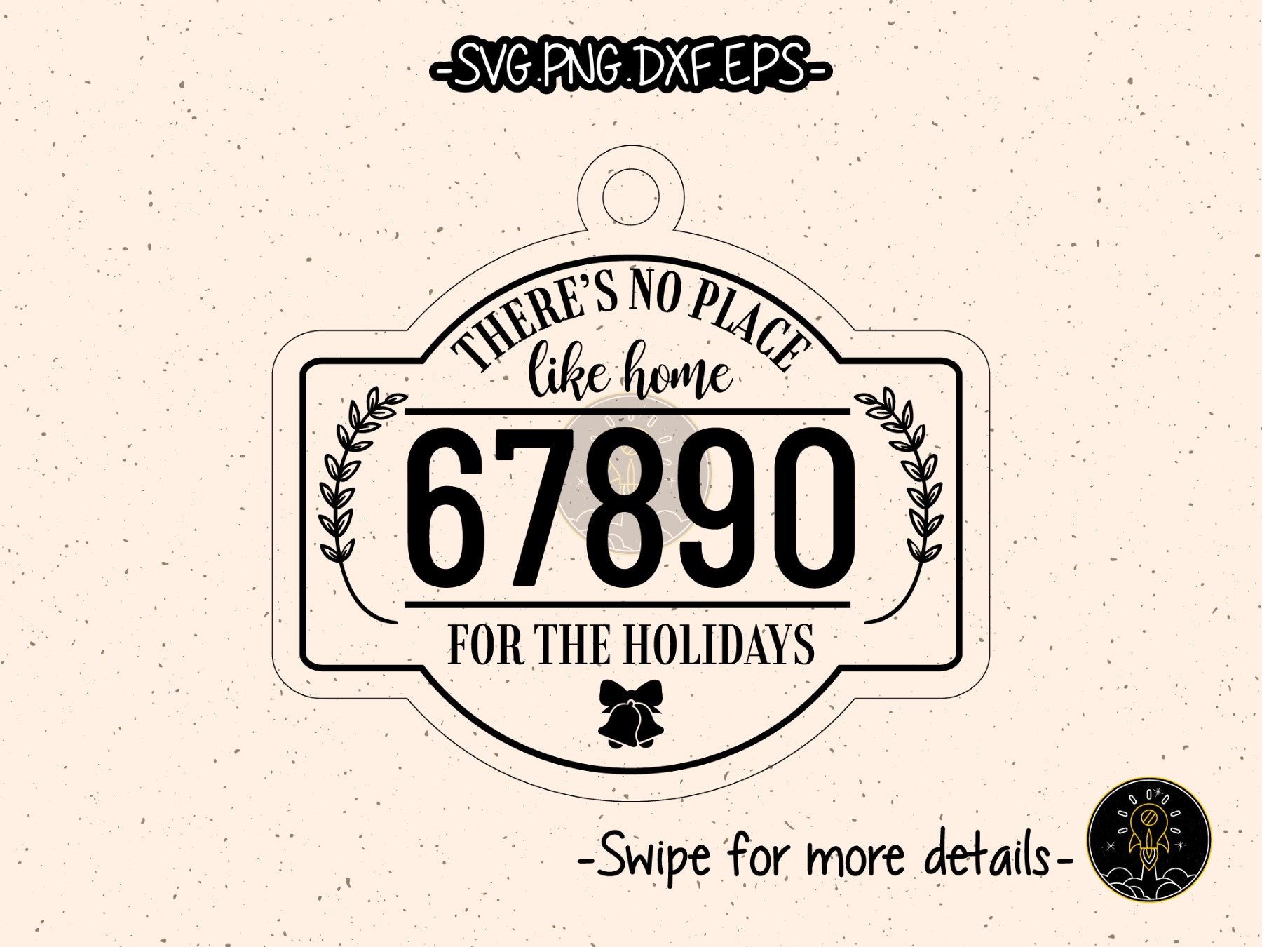 Zip Code Ornament SVG Editable Custom Christmas Laser Cut File - Etsy