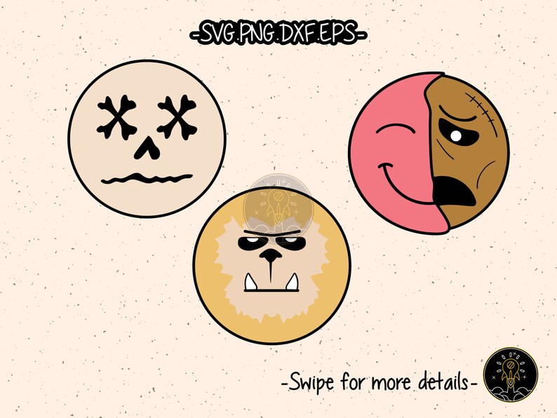 Monster Halloween Emoji SVG Bundle Cricut Cut File Clipart - Etsy