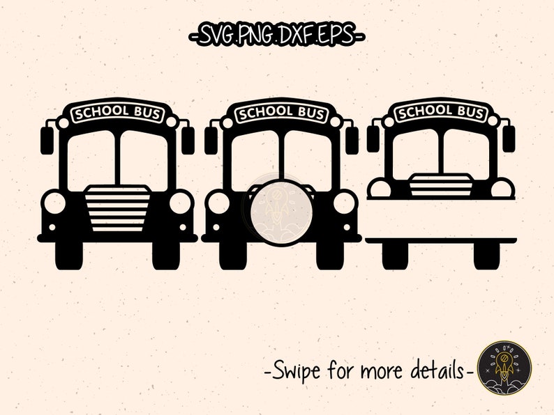 School Bus Monogram Frame SVG Cut File Cricut Clipart - Etsy