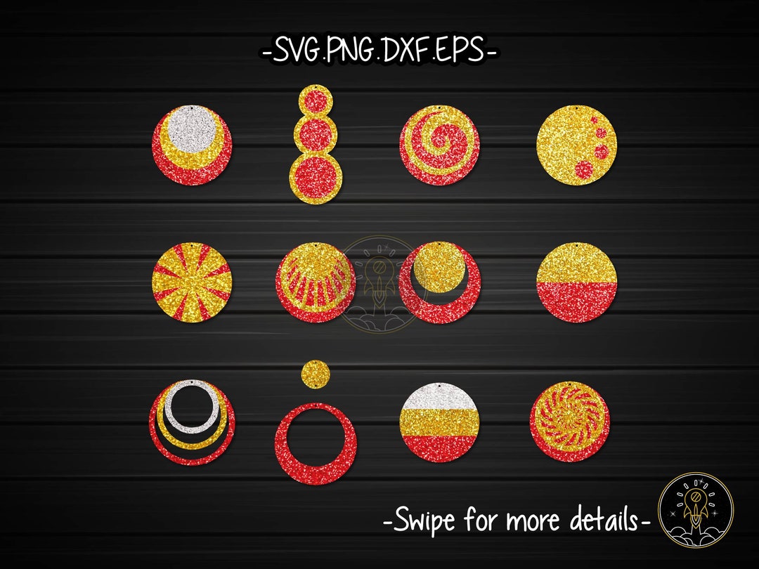 Circle Stacked Earring Template SVG Laser Cut File | Wood Leather ...