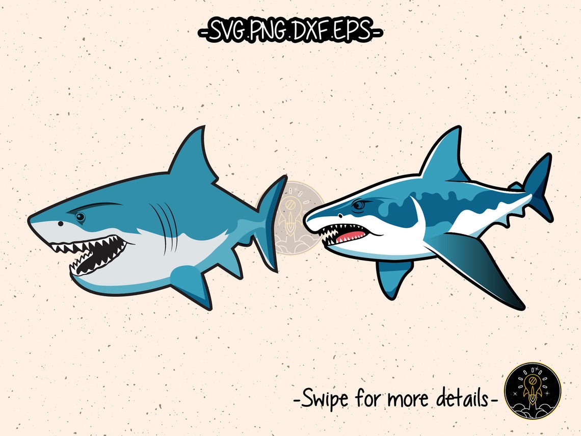 Cute Shark SVG Cut File Cricut Clipart - Etsy