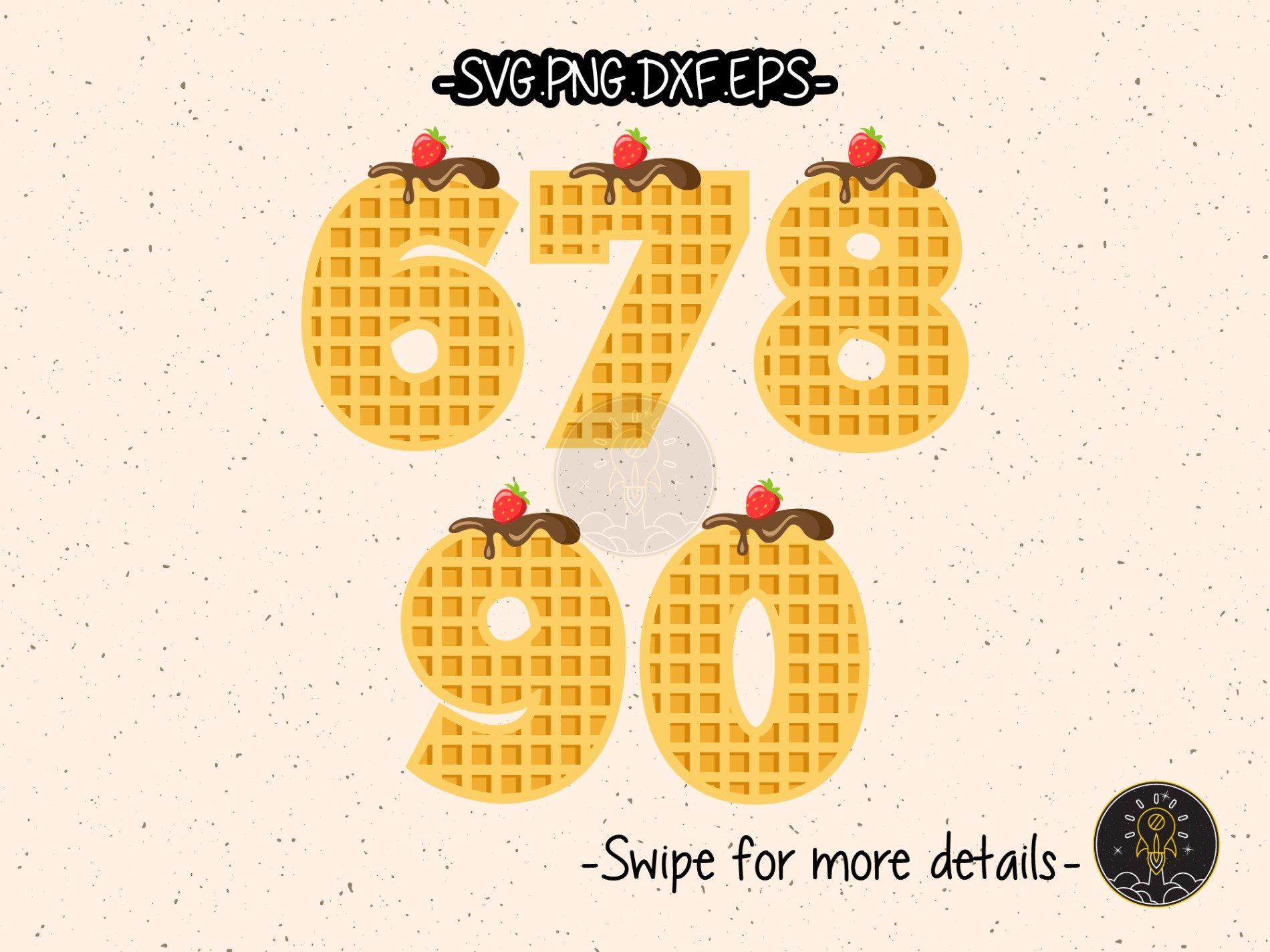 Waffle Birthday Cake Cream Tart Cake Numbers SVG Cut File - Etsy