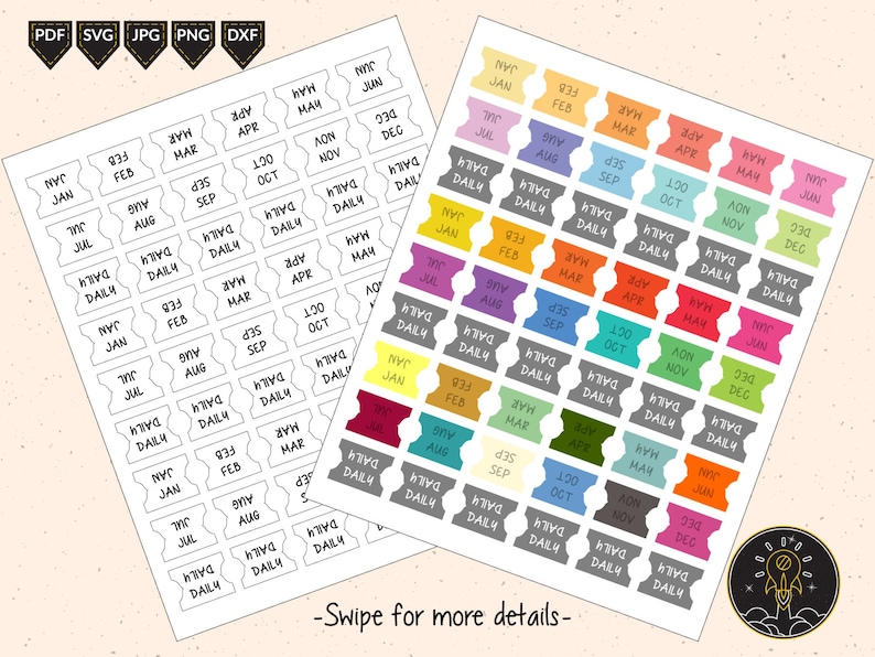 Printable Monthly Divider Planner Tab for Daily Bullet - Etsy