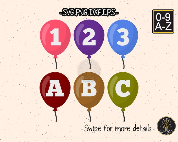 Balloon Letter Alphabet and Numbers Vector Clipart / Outline Text ...