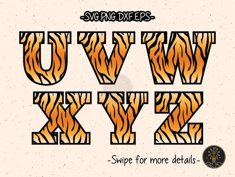 Tiger Numbers Letters Font Alphabet SVG Cut File Cricut Clipart - Etsy