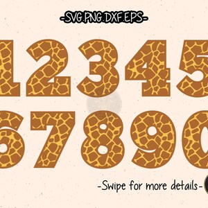 Giraffe Number Letter Font Alphabet SVG Vector Cut File Cricut Clipart ...