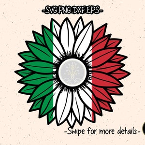 Italy Flag Heart Sunflower SVG Cut File Cricut Clipart - Etsy