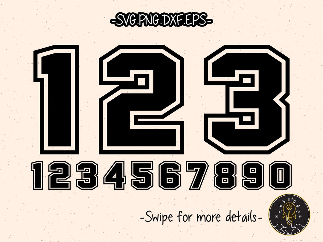 Jersey Sports Team Numbers SVG Cricut Cut File Clipart - Etsy