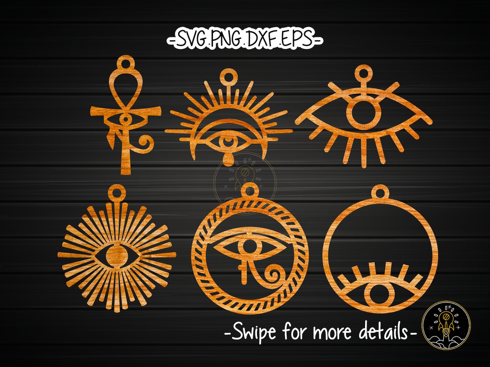 Egypt Evil Eyes Earring Template SVG Laser Cut File Leather - Etsy