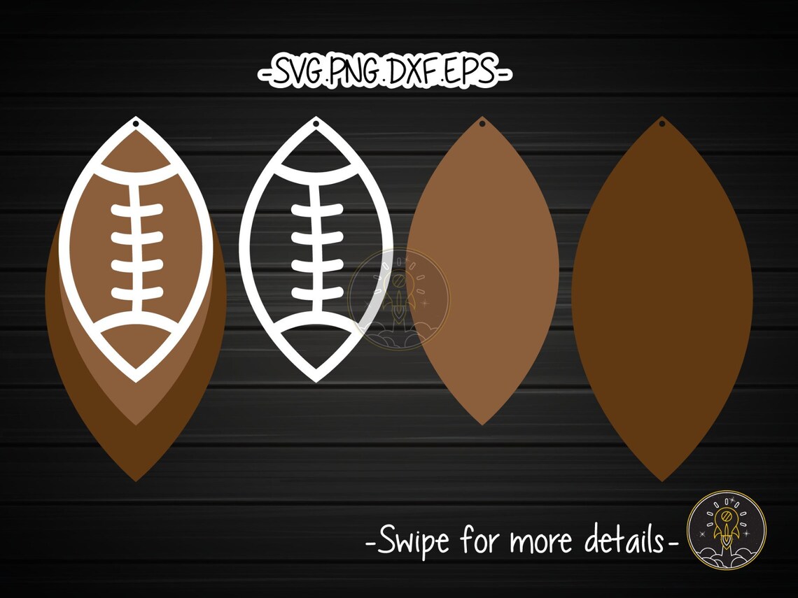 American Football Earring Template SVG Laser Cut File | Leather Wood ...