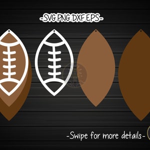 American Football Earring Template SVG Laser Cut File | Leather Wood ...