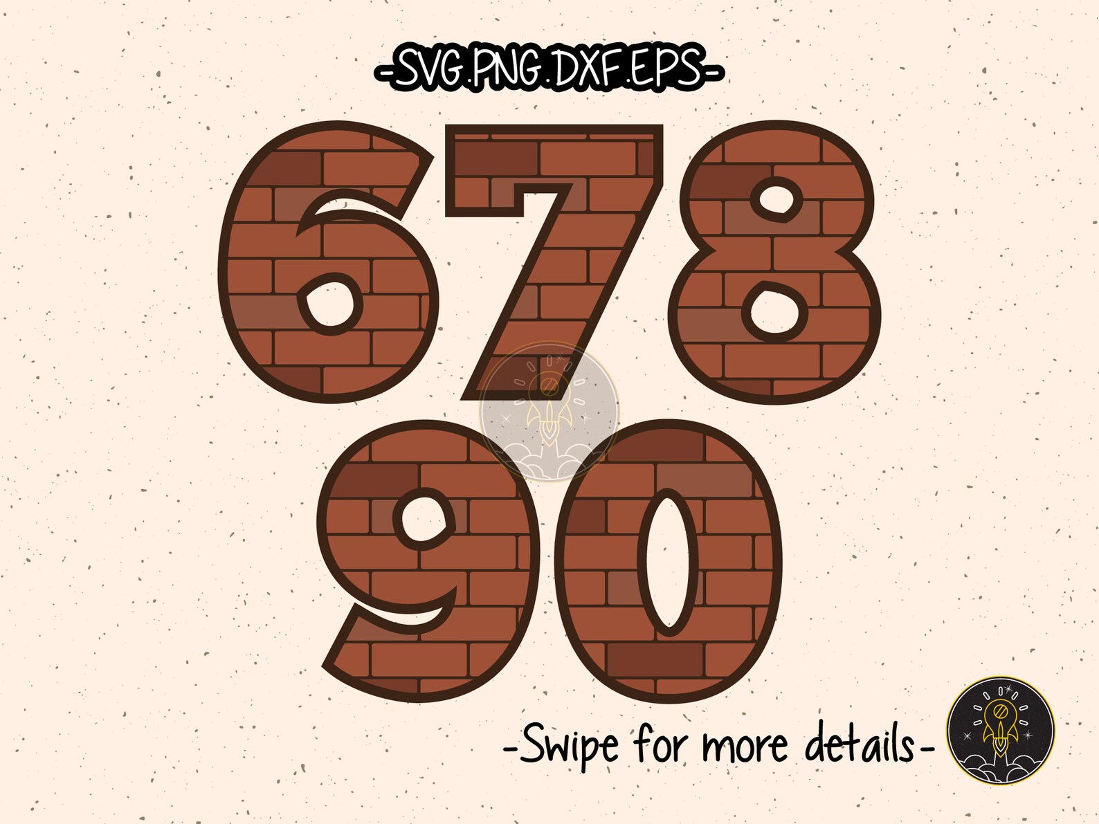 Brick Number SVG Cut File Cricut Clipart - Etsy