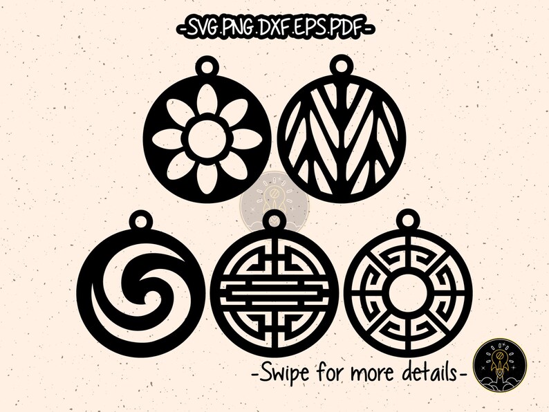 Circle Round Earring Template SVG Laser Cut File Leather - Etsy