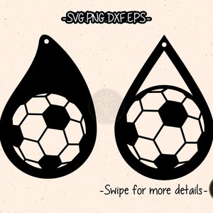 Football Soccer Earring Template SVG Laser Cut File | Acrylic Wood ...